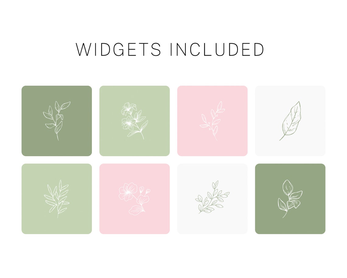 Spring App Icons, Ios 14 App Icons, iPhone Icons, Green & Pink ...