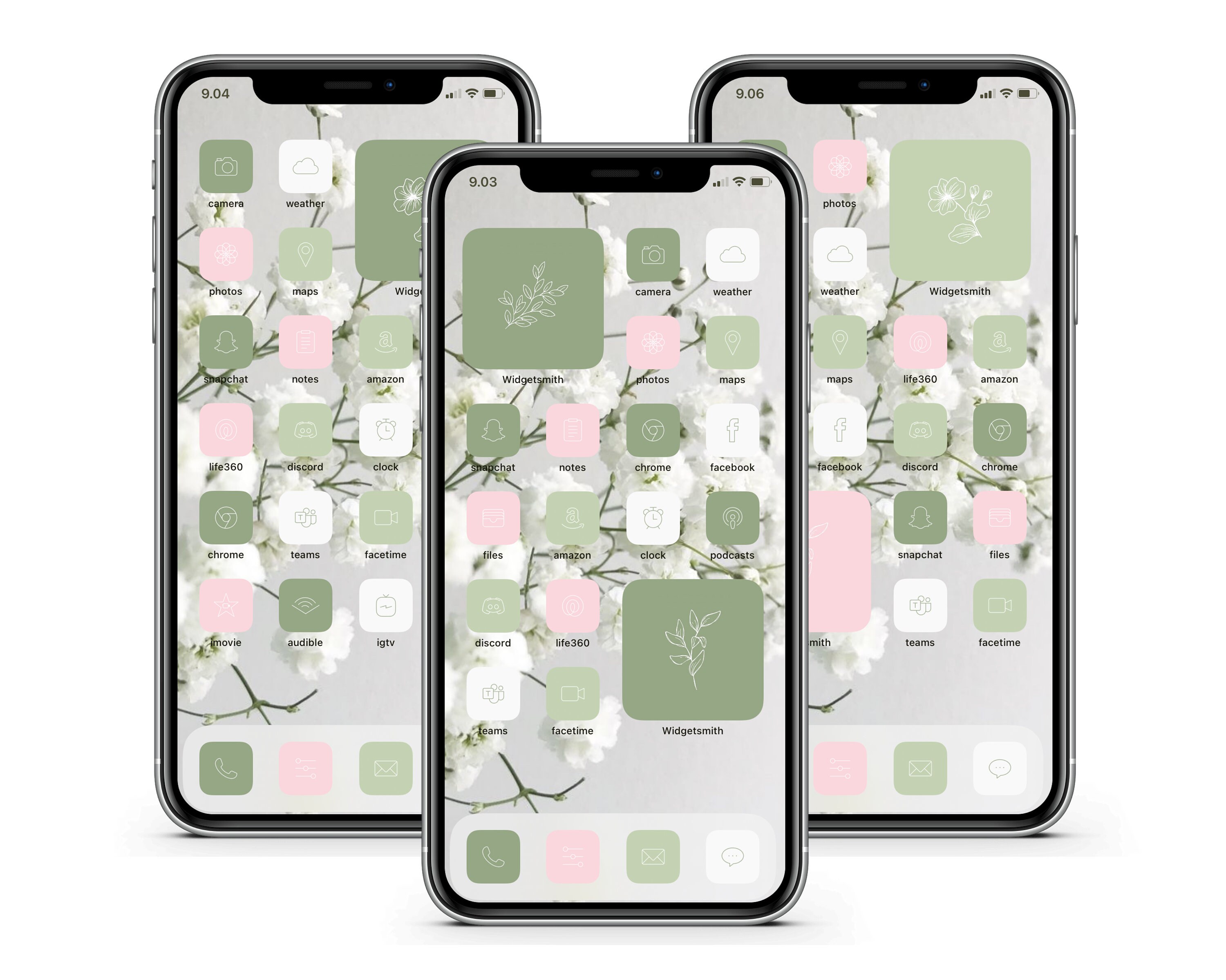 Spring App Icons, Ios 14 App Icons, iPhone Icons, Green & Pink ...
