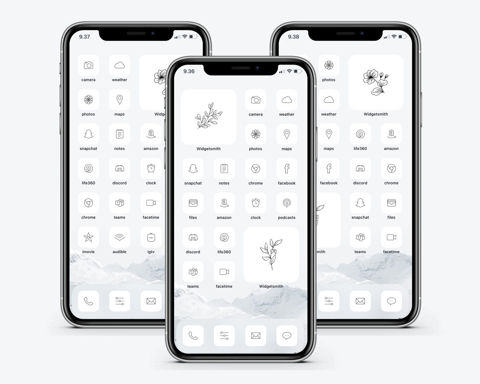 Minimal White App Icons Ios 14 App Icons Iphone Icons Black - Etsy