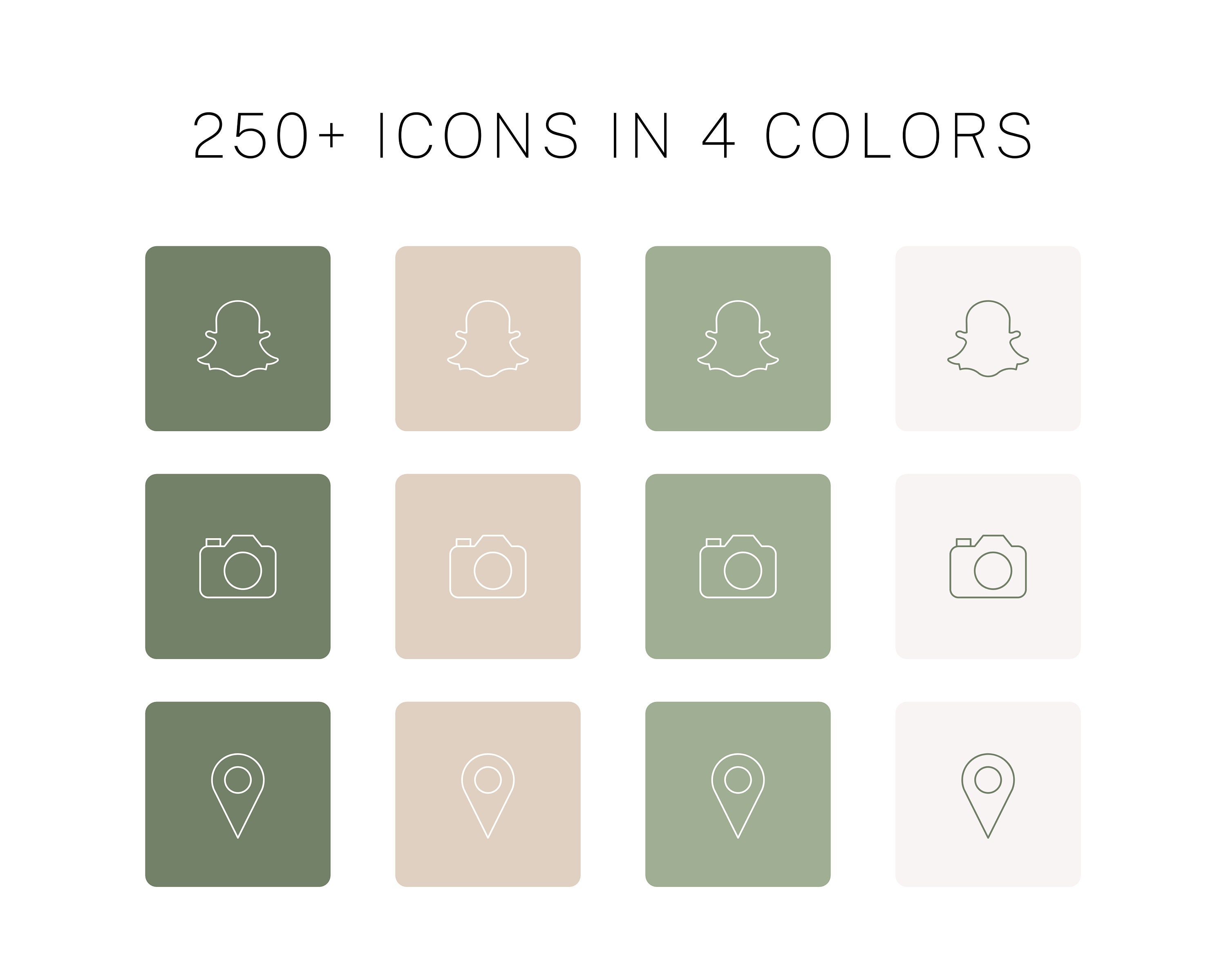 Natural App Icons, Ios 14 App Icons, iPhone Icons, Green & Beige ...