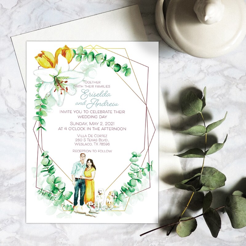 Hand Painted Wedding Invitation - Etsy