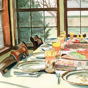 Watercolor Tablescape Still Life Print "memories Gather" - Etsy