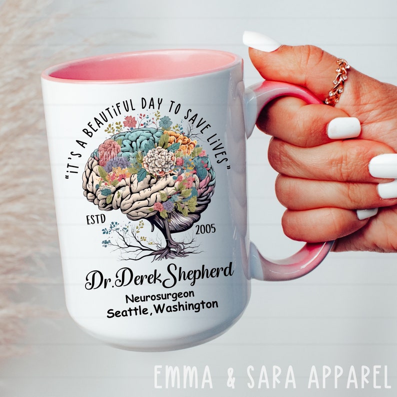 Greys Anatomy Coffee Mug Derek Shepherd Greys Anatomy Grey - Etsy
