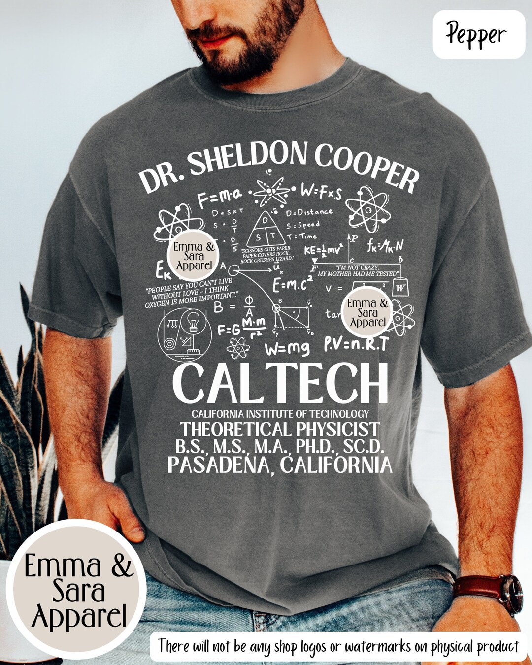 Big Bang Theory Shirt, Caltech, Sheldon Cooper, Jim Parsons, Kaley ...