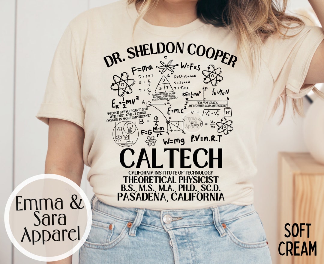 Big Bang Theory Shirt, Caltech, Sheldon Cooper, Jim Parsons, Kaley ...