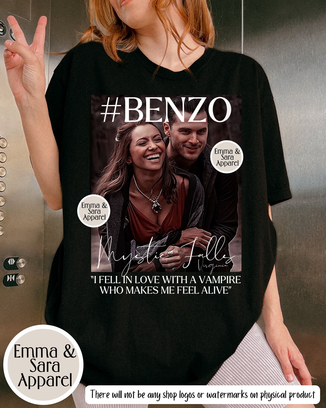 Bonnie and Enzo, Team BENZO Shirt, the Vampire Diaries, Comfort Colors ...