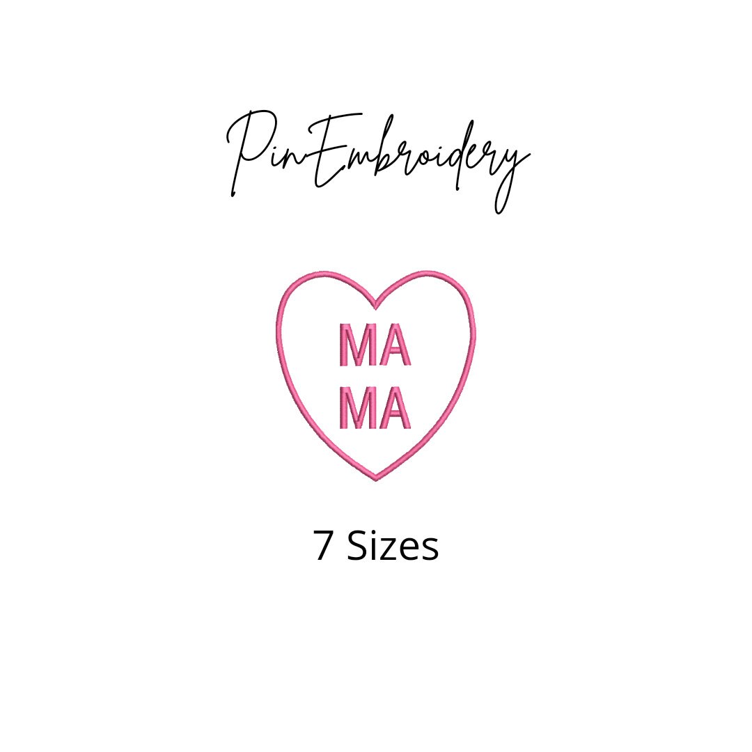 Mama Monogram, Mama Heart Border, Machine Embroidery Design, 7 Sizes - Etsy