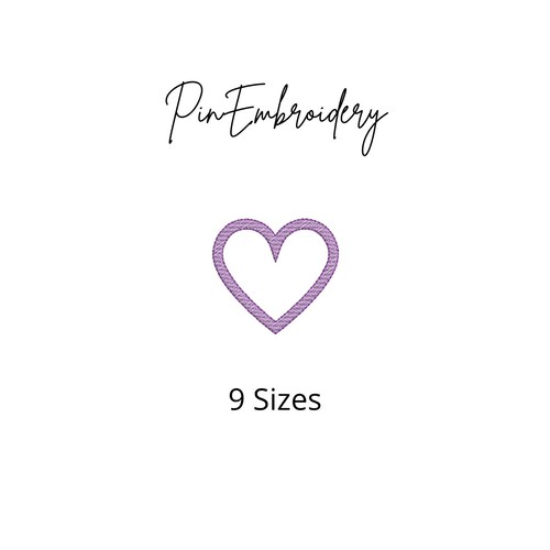 Heart Outline Embroidery Design Quick Stitch Hearts | Etsy