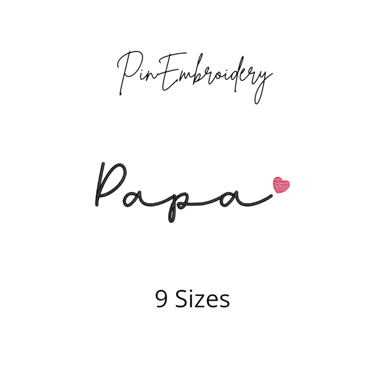Papa Sketch Stitch Heart Embroidery Design, Fathers Day File, Papa ...