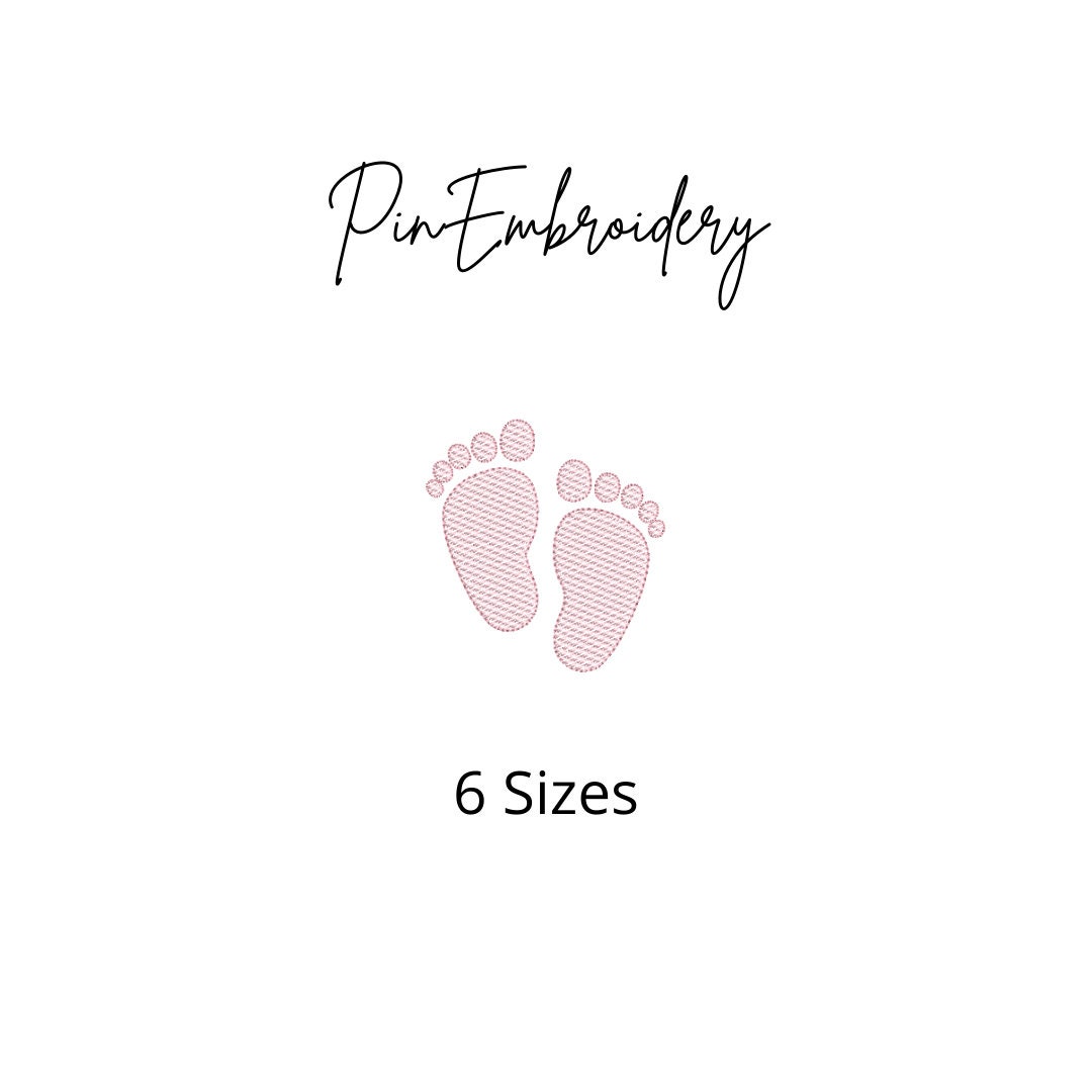 Footprints Sketch Stitch Embroidery Design, Baby Quick Stitch Files ...