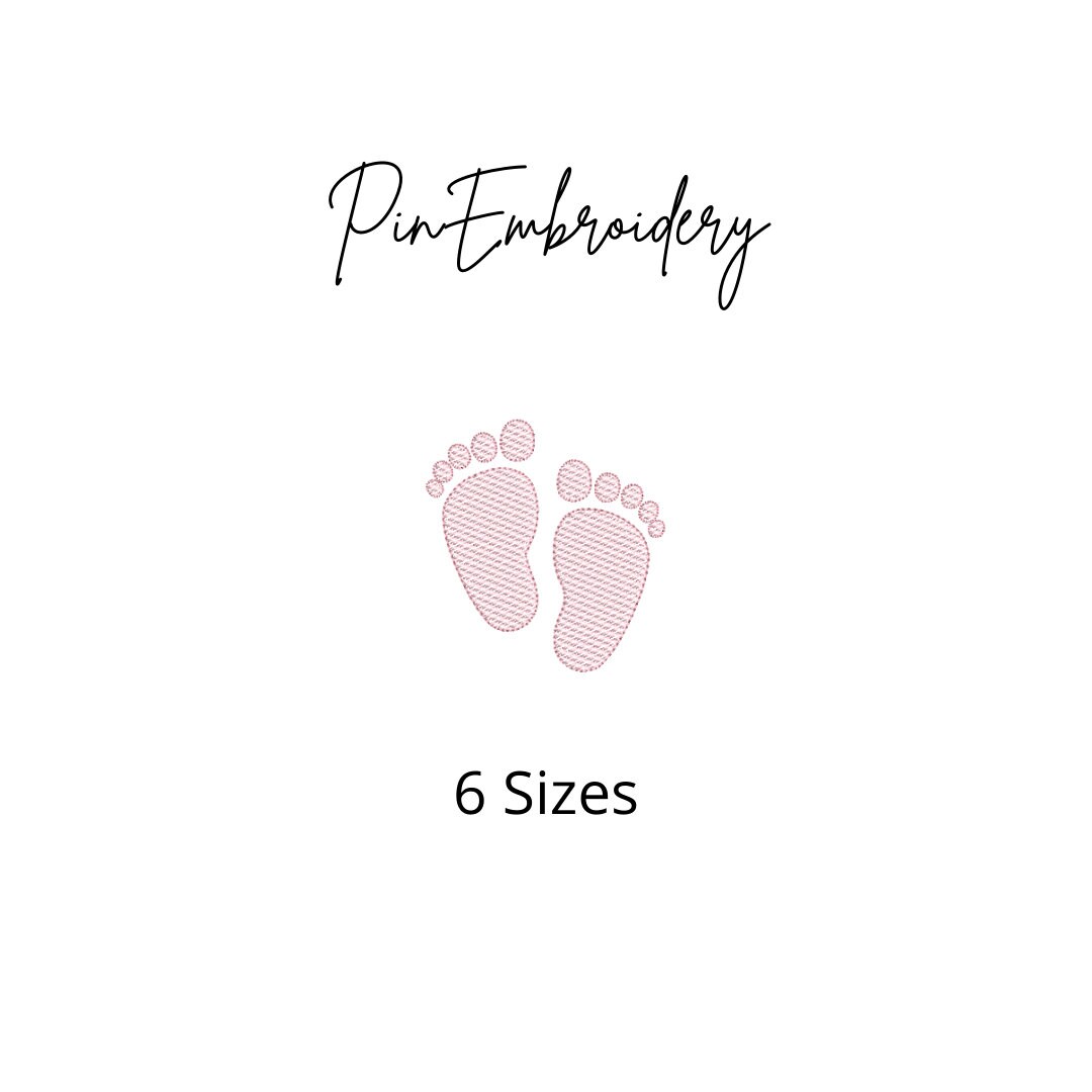 Footprints Sketch Stitch Embroidery Design, Baby Embroidery File ...