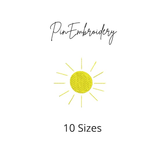 Sunshine Tatami Fill Embroidery Design Summer Embroidery | Etsy