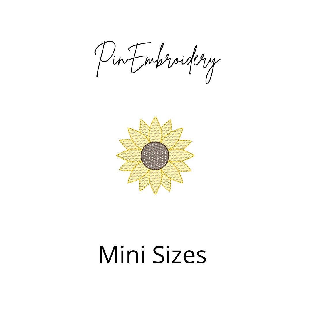 Mini Sunflower Sketch Stitch Embroidery Design, Floral Quick Stitch ...