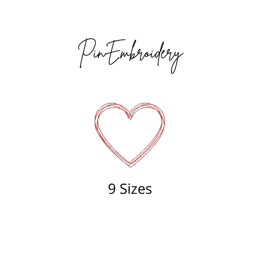 Heart Scribble Outline Embroidery Design, Quick Stitch Hearts ...