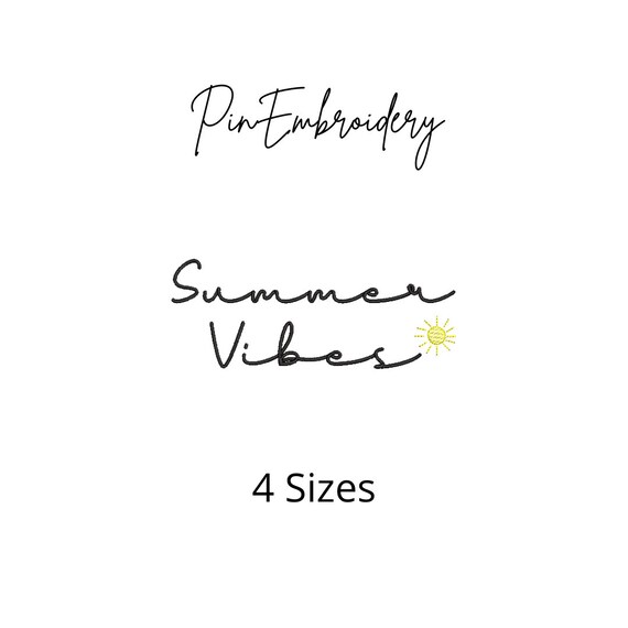Summer Vibes Embroidery Design Sketch Stitch Sunshine Summer | Etsy