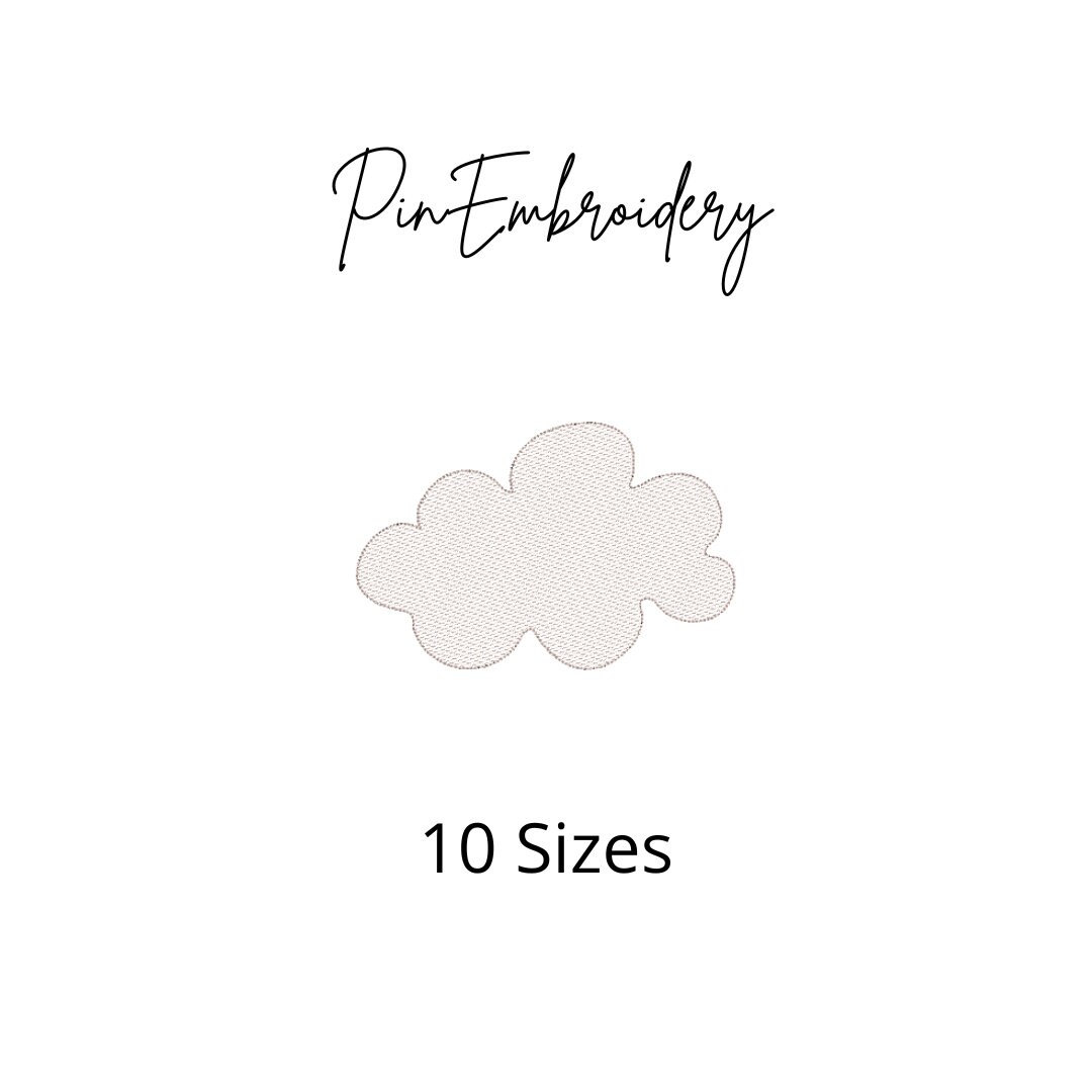 Cloud Sketch Stitch Embroidery Design, Quick Stitch Cloud, Weather ...