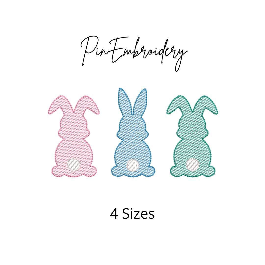 Bunnies Sketch Stitch Embroidery Design, Quick Stitch Rabbit, Easter ...