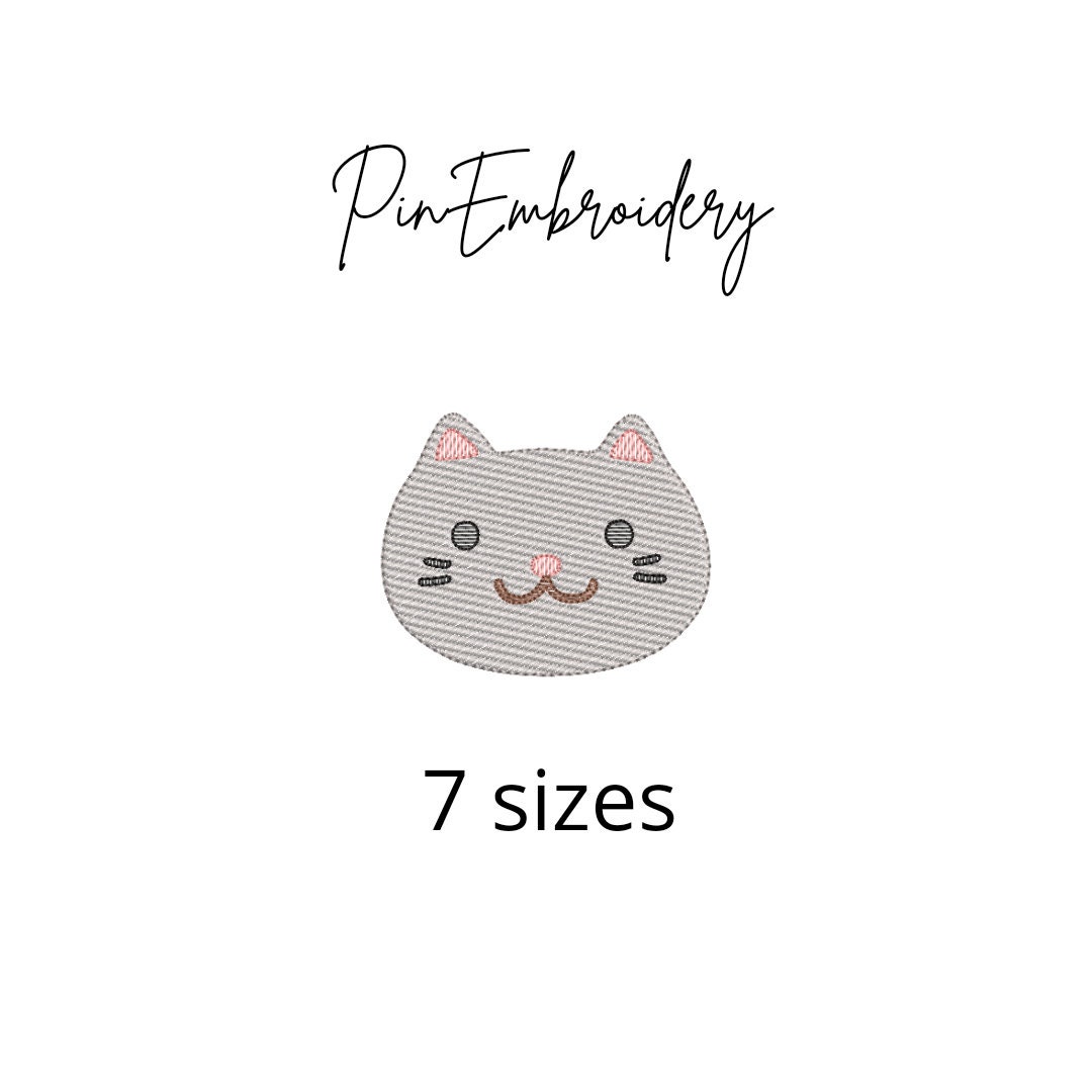 Cute Kitty Sketch Embroidery Design, 7 Sizes (digital Download) - Etsy