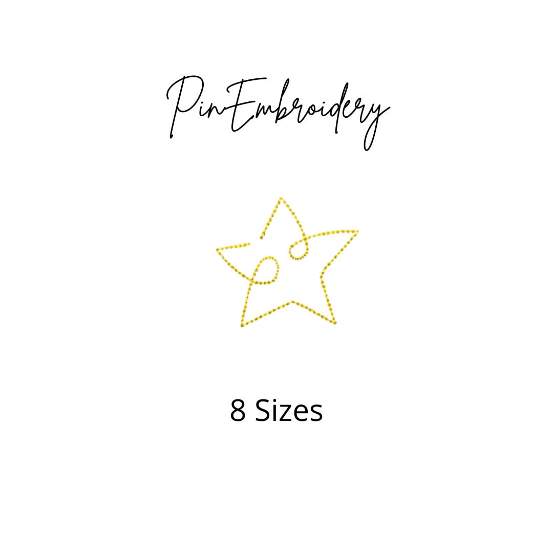 Star Embroidery Design, Scribble Star One Line, Mini Stars, Quick ...