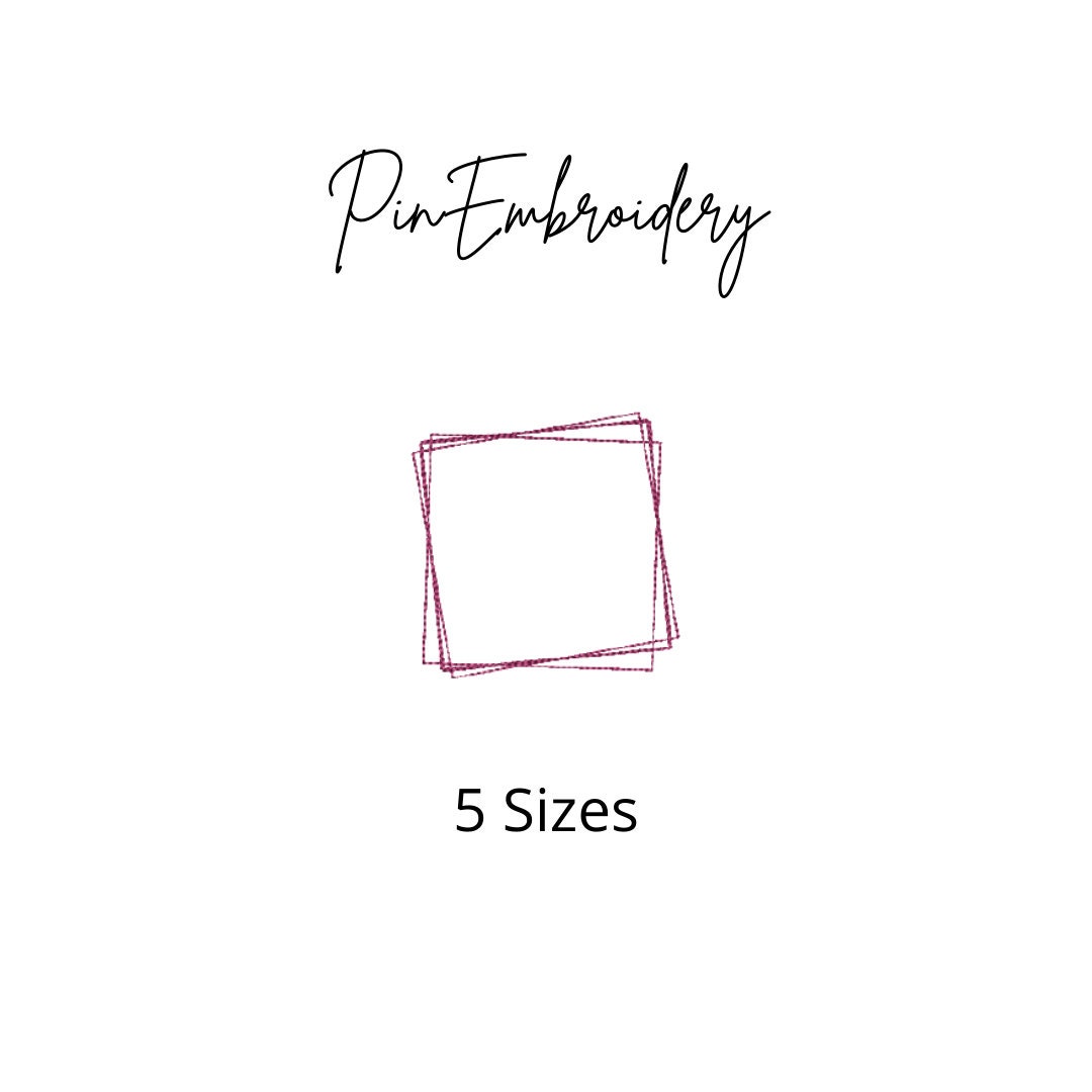 Square Scribble Embroidery Design, Square Outline File, Square Border ...