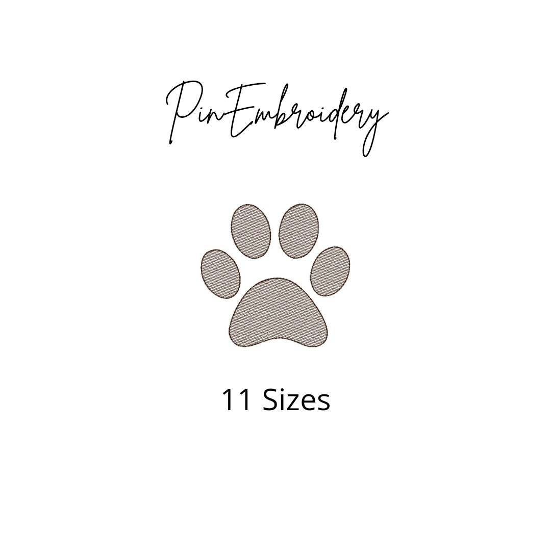 Paw Print Sketch Stitch Embroidery Design, Paw Quick Stitch Files ...