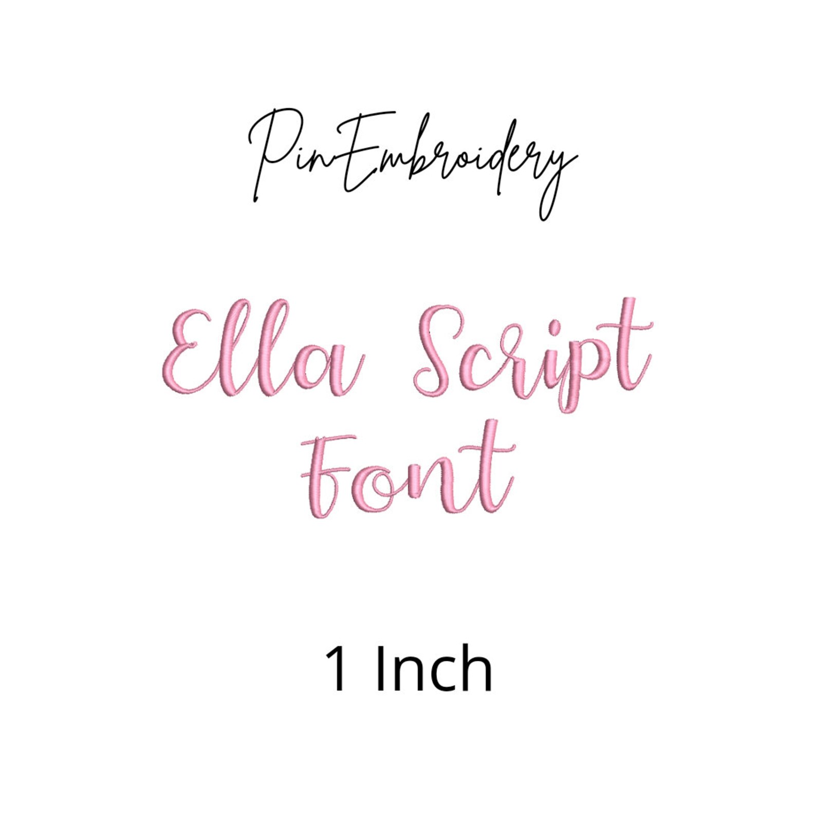 Ella Script 1 Inch Embroidery Font (digital Download) - Etsy