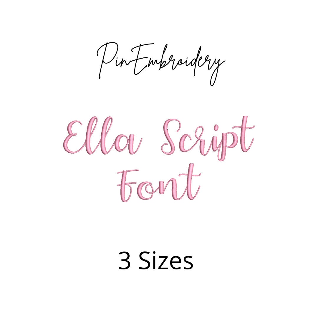 Ella Script Font, Machine Embroidery Font, Scripts Fonts, Cursive Fonts ...