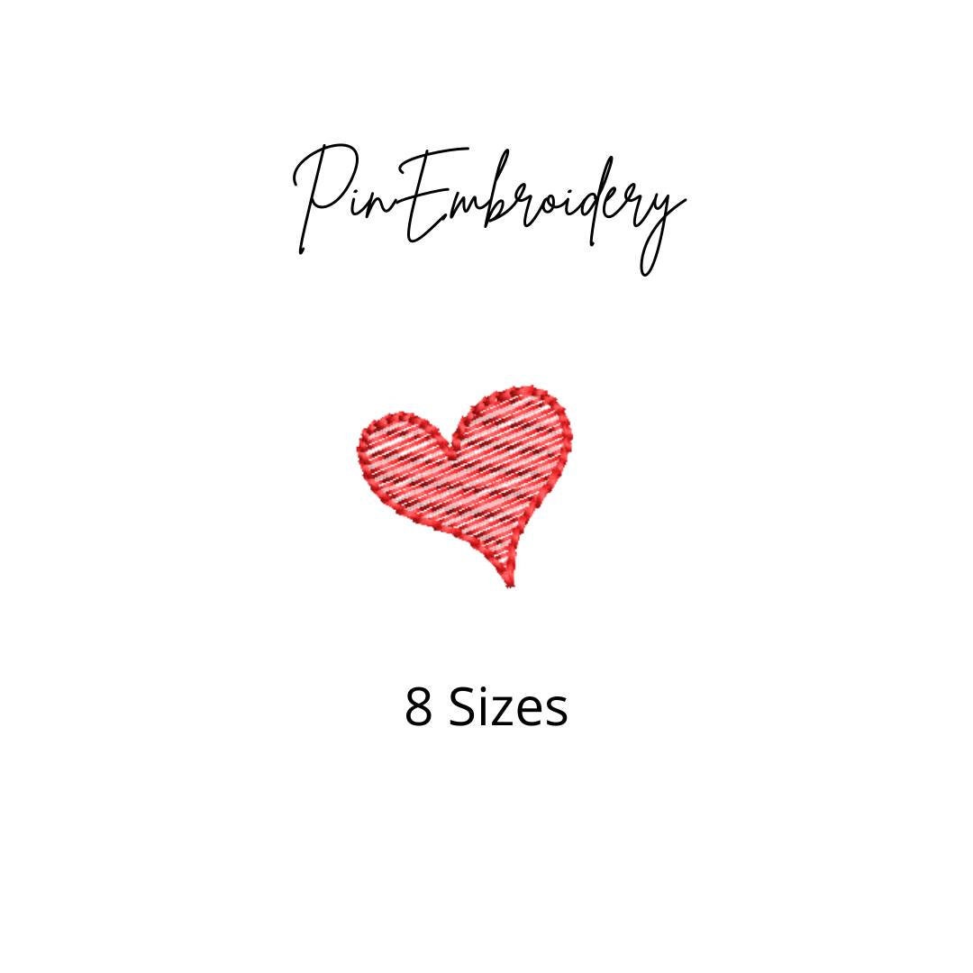 Heart Sketch Stitch Embroidery Design, Valentines Embroidery Files ...