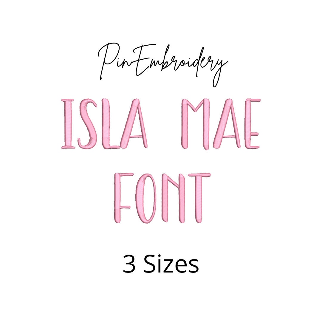 Isla Mae Font, Machine Embroidery Font, Modern Fonts, Cursive Fonts, 3 ...