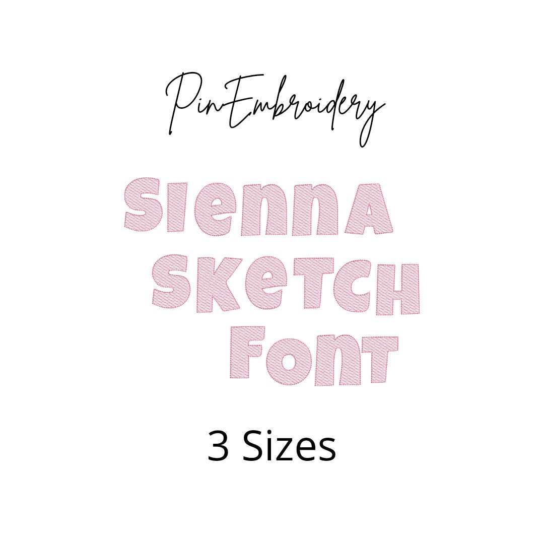 Sienna Sketch Stitch Font Modern Fonts Cute Fonts Machine - Etsy