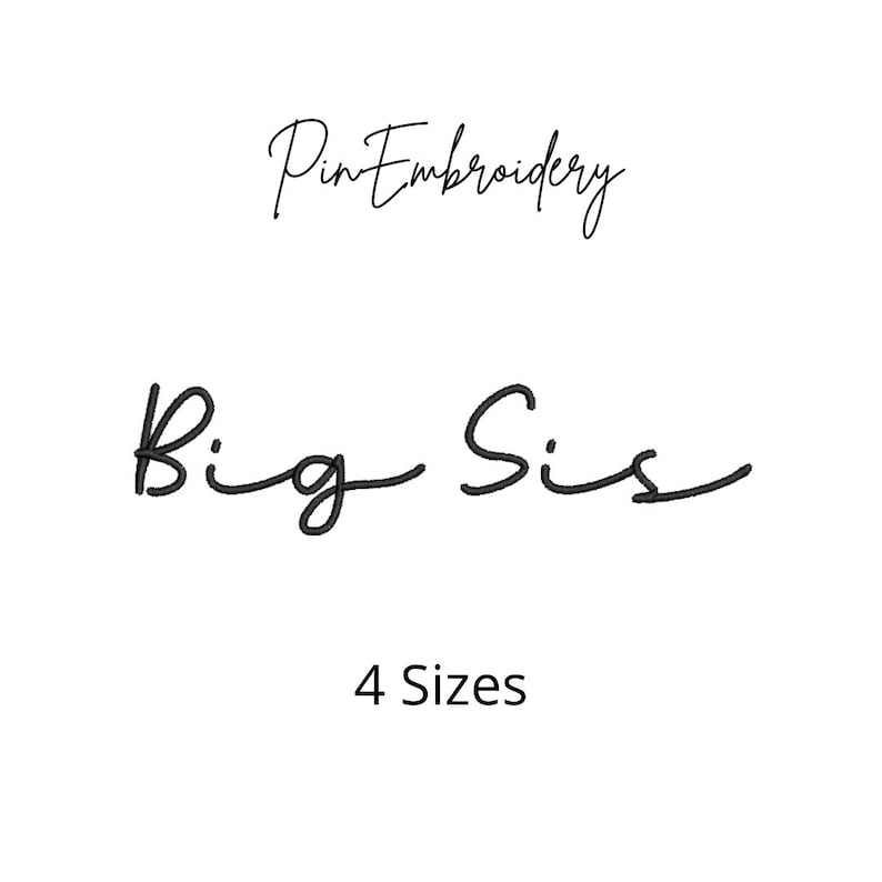 Big Sis Cursive Machine Embroidery Design (digital Download) - Etsy