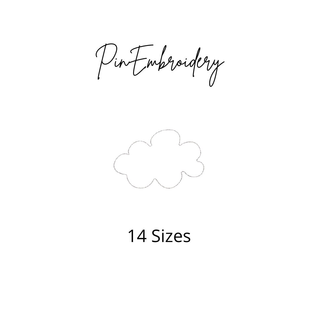 Cloud Outline Embroidery Design, Weather Embroidery File, Shapes ...