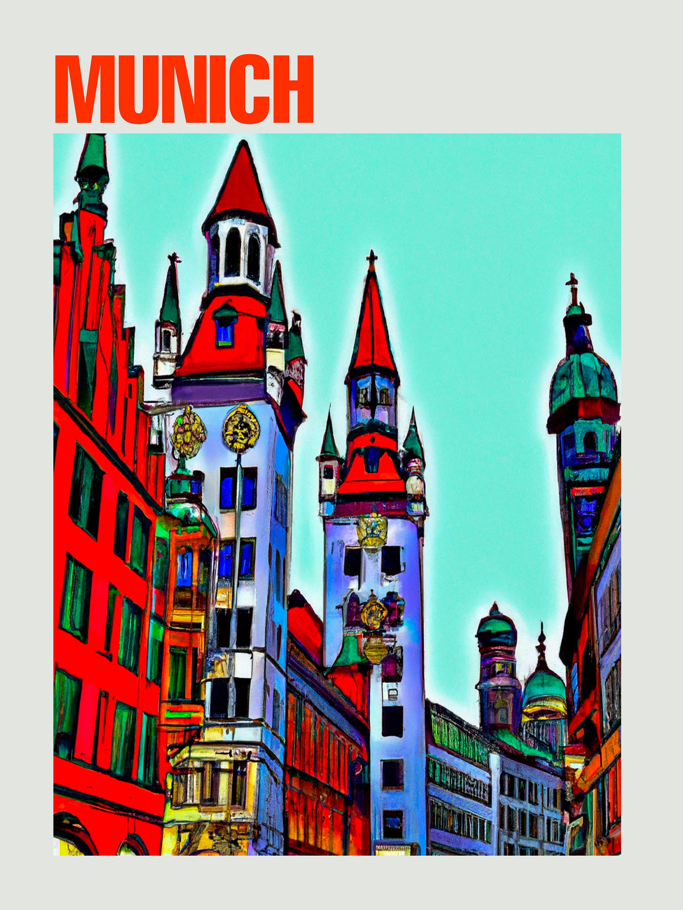 Munich Poster Munich Print Wall Art Travel Gift Vintage - Etsy