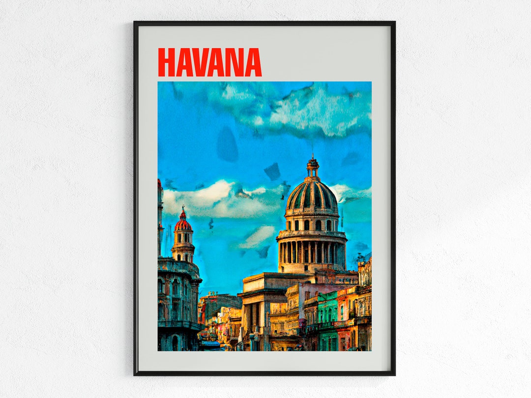 Havana Poster Havana Wall Art Print , Wall Art, Travel Gift, Vintage ...