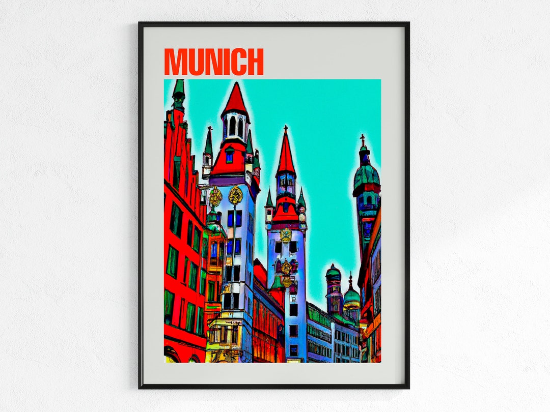 Munich Poster Munich Print Wall Art Travel Gift Vintage - Etsy