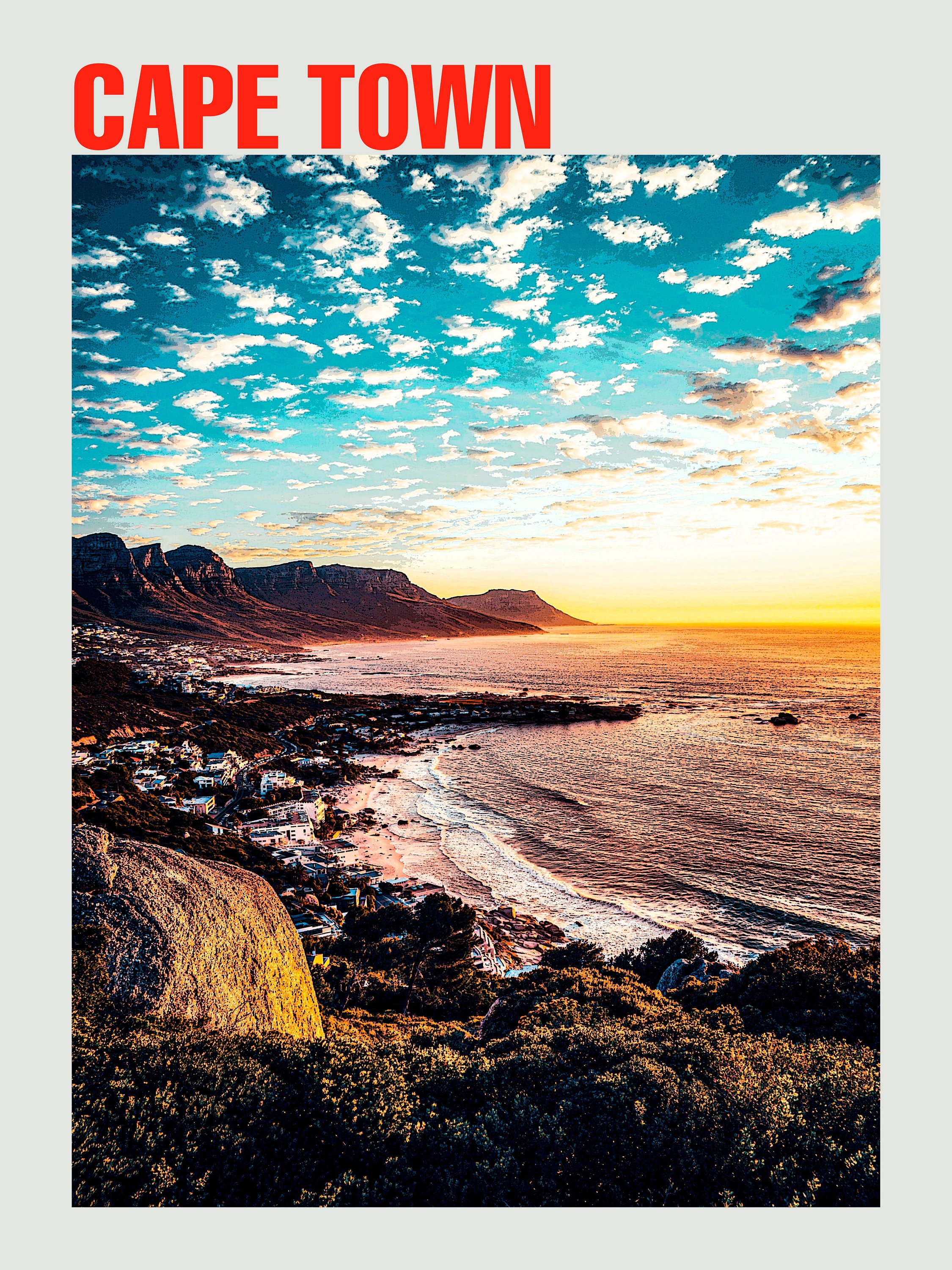 Cape Town Travel Poster, Wall Art Print Cape Town, Home Decoration Gift ...