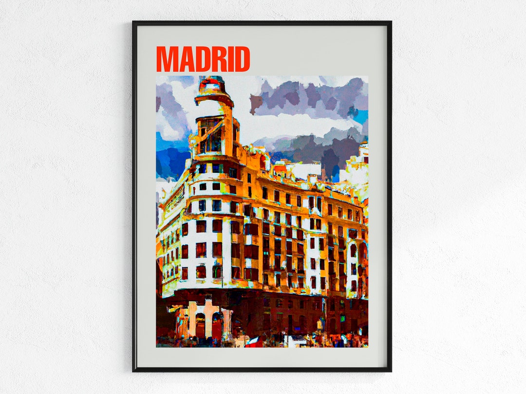 Madrid Poster, Madrid Wall Art, Gran via Poster, Travel Gift, Vintage ...