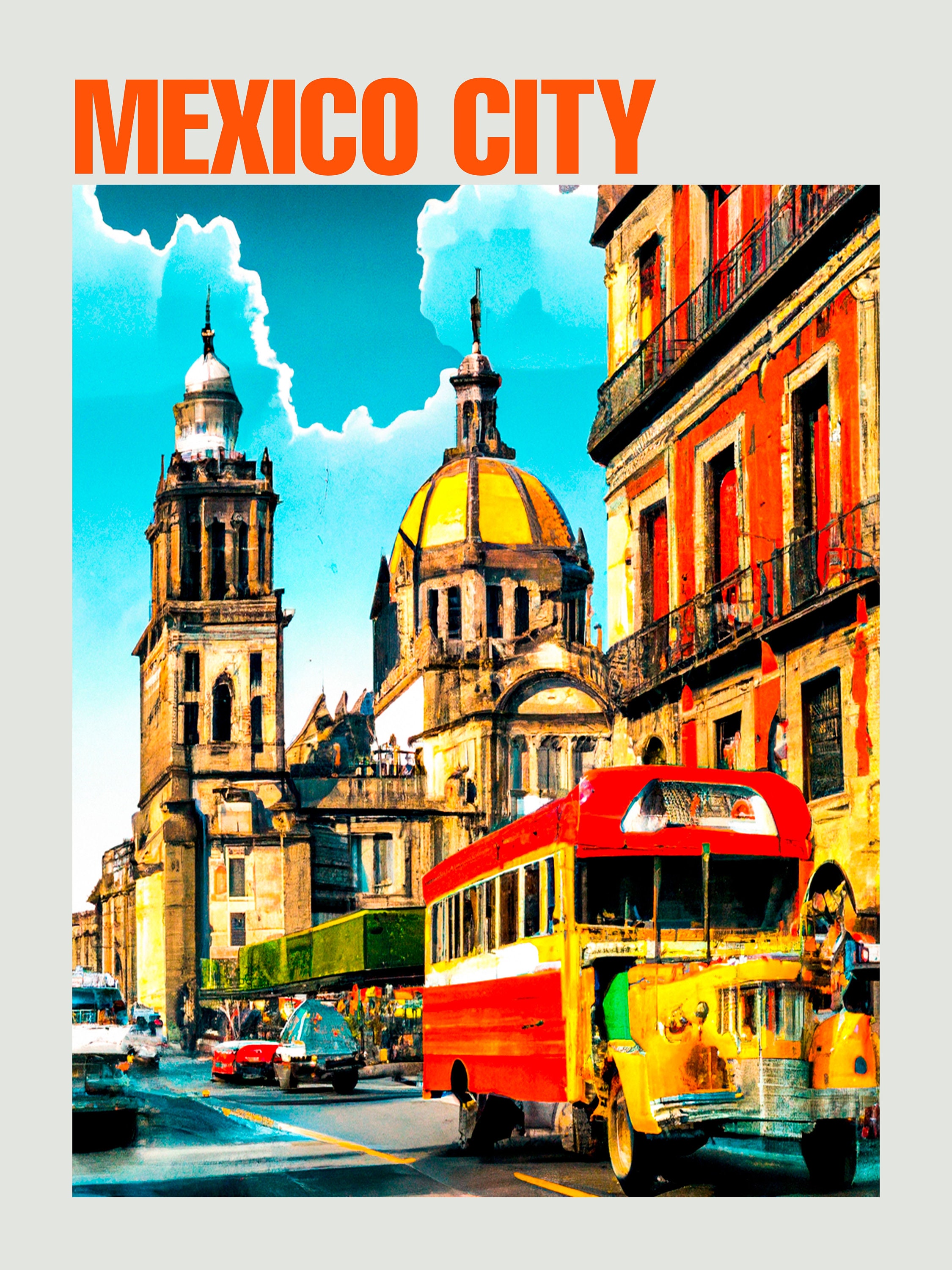 Mexico City Poster, Mexico Wall Art, Vintage Print, Wall Art, Travel ...
