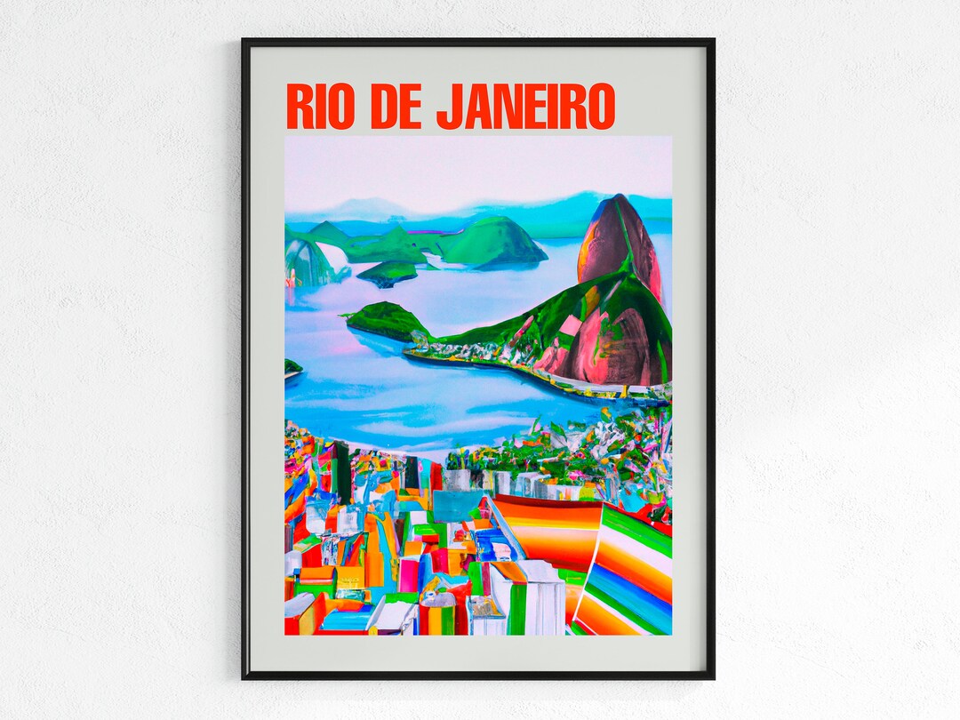 Rio Brazil Poster Rio De Janeiro Wall Art Print , Wall Art, Travel Gift ...