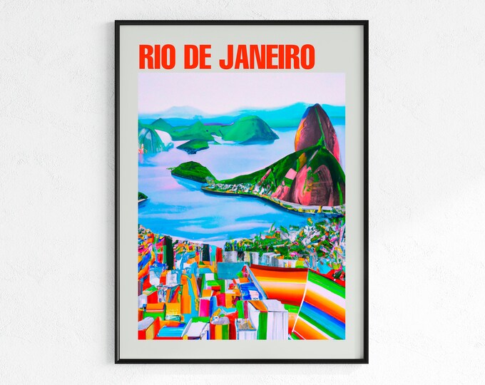 Rio Brazil Poster Rio De Janeiro Wall Art Print , Wall Art, Travel Gift ...