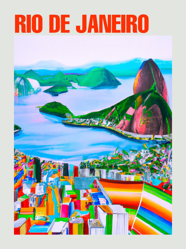 Rio Brazil Poster Rio De Janeiro Wall Art Print Wall Art - Etsy