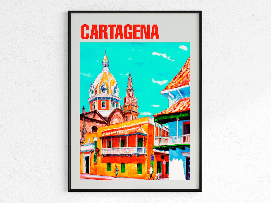 Cartagena Poster, Colombia Print , Wall Art, Travel Gift, Vintage ...