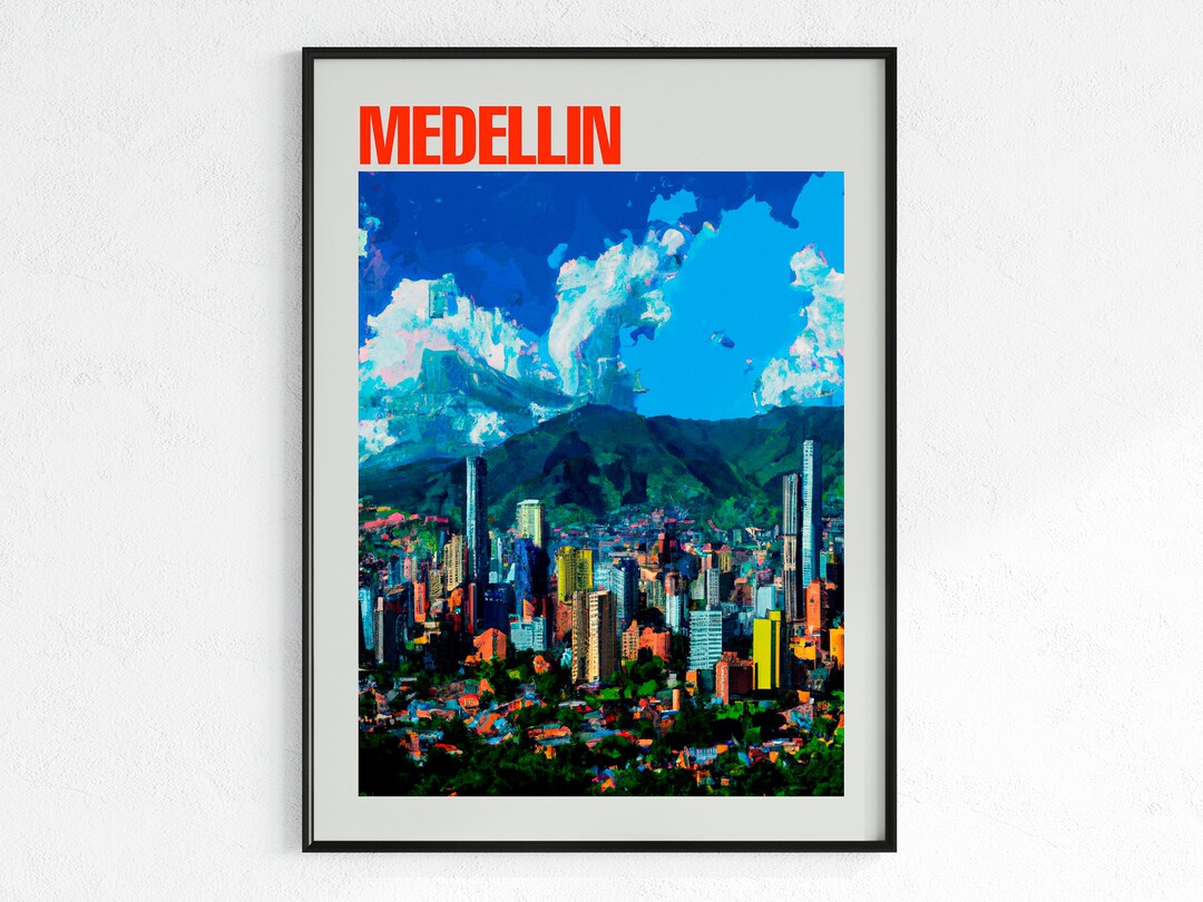 Medellin Colombia Poster, Medellin Print Image, Vintage Art, Photo ...