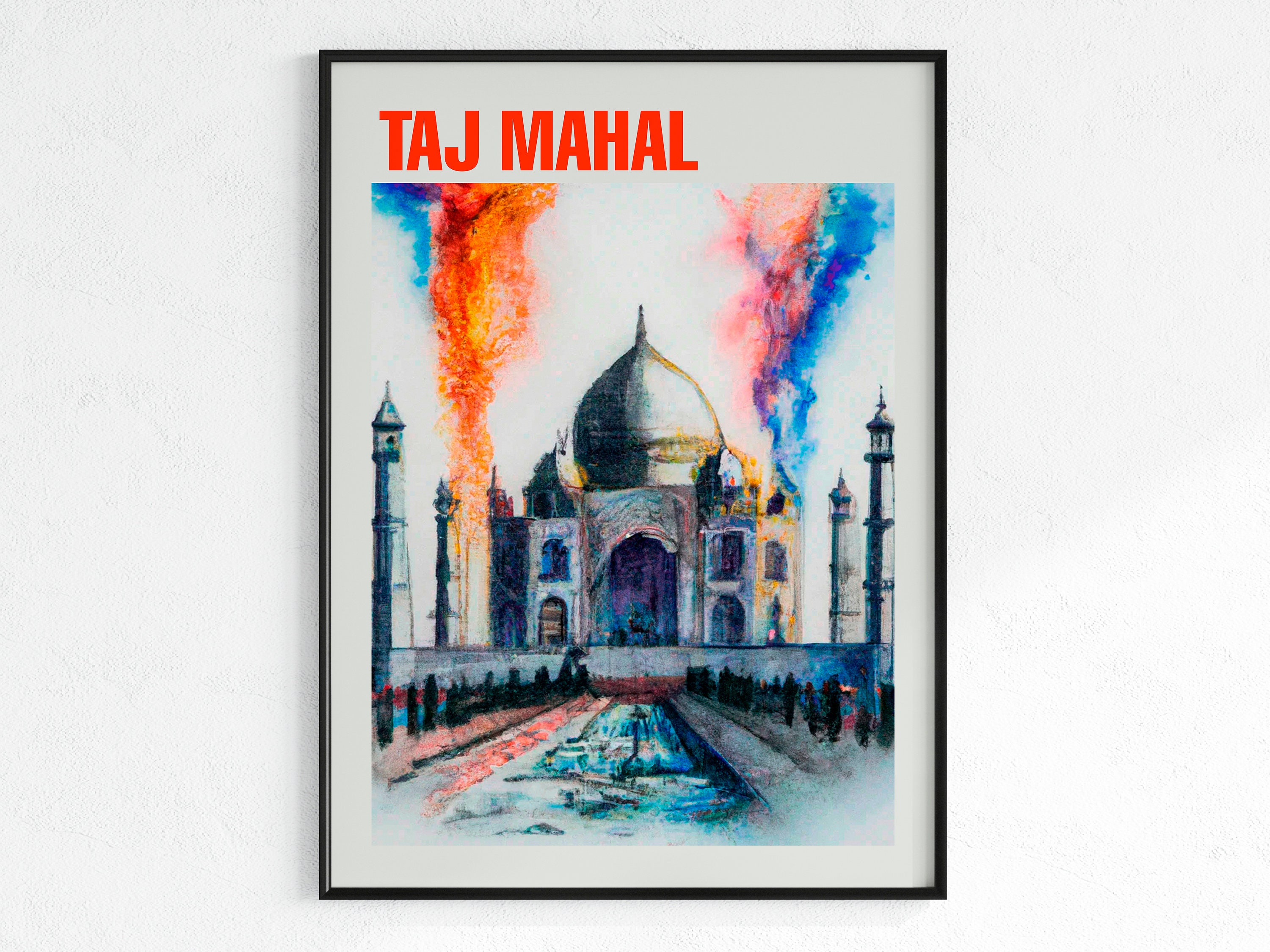 Taj Mahal Poster, India Poster, Taj Mahal Travel Poster, Wall Art ...