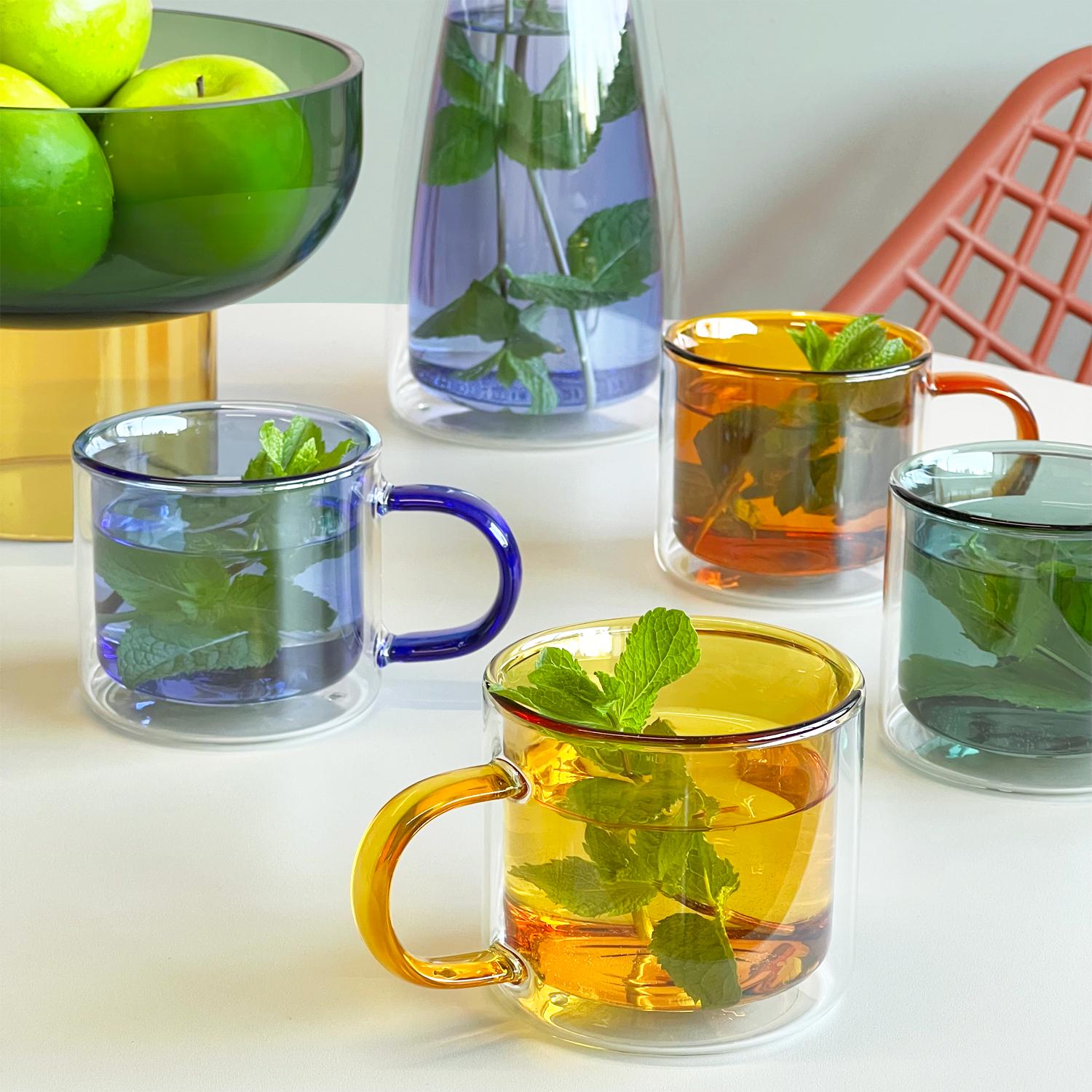 CUBO Double Insulated Glasses - Set of 4 - Large and Medium Cups ...