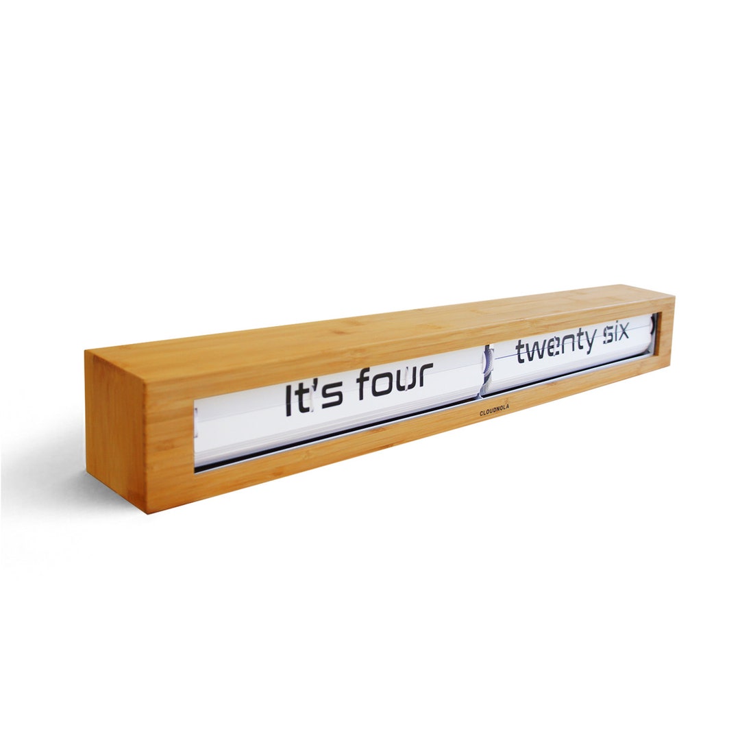 Worlds Biggest Flip Clock With Text, XL Flip Clock, Bamboo Flip Clock ...