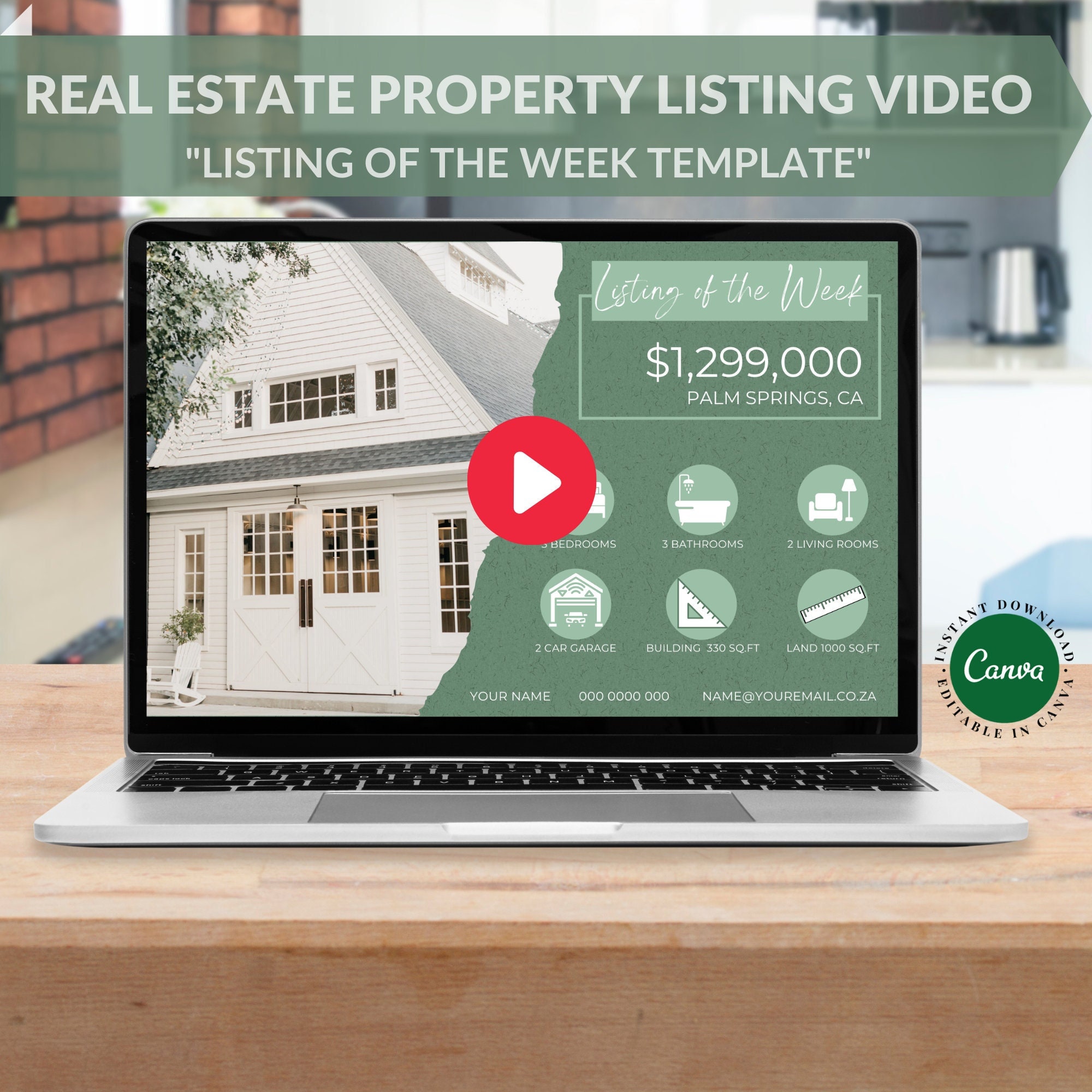 Listing of the Week Video, Canva Customizable Video Template, Real ...