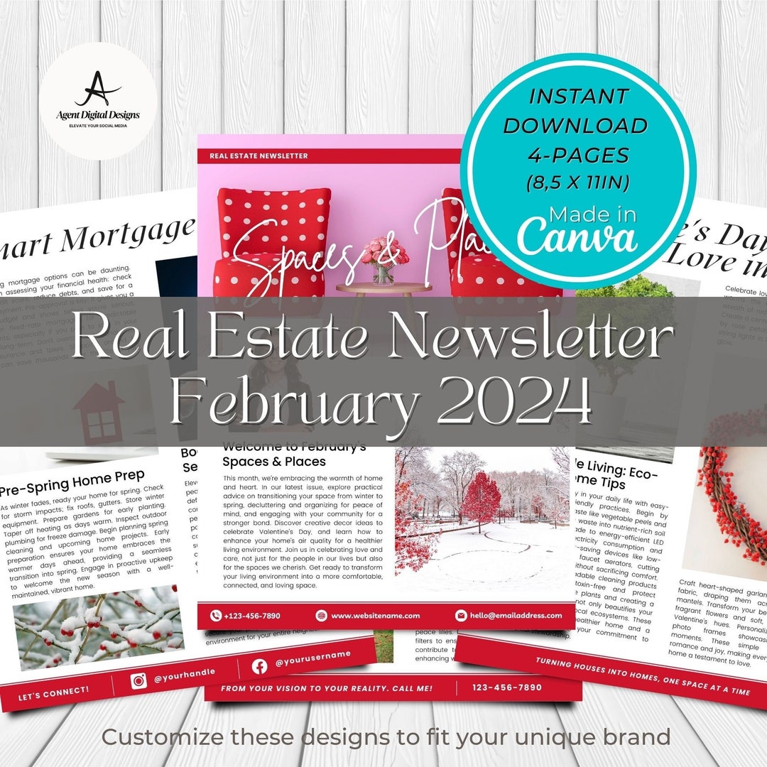 Real Estate February 2024 Newsletter|real Estate Template |real Estate ...
