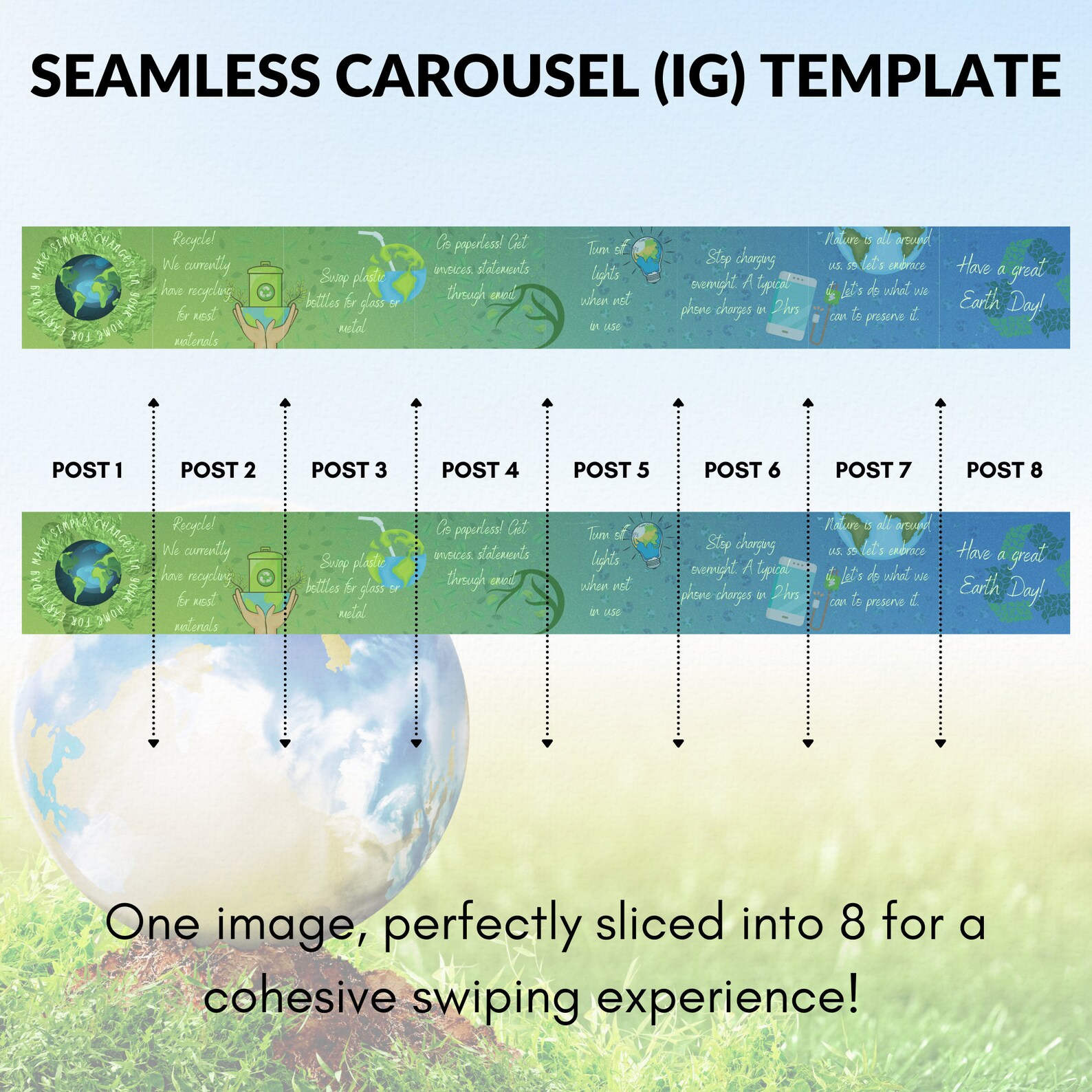 Seamless Instagram Carousel, Earth Day Instagram Post, IG Carousel Post ...