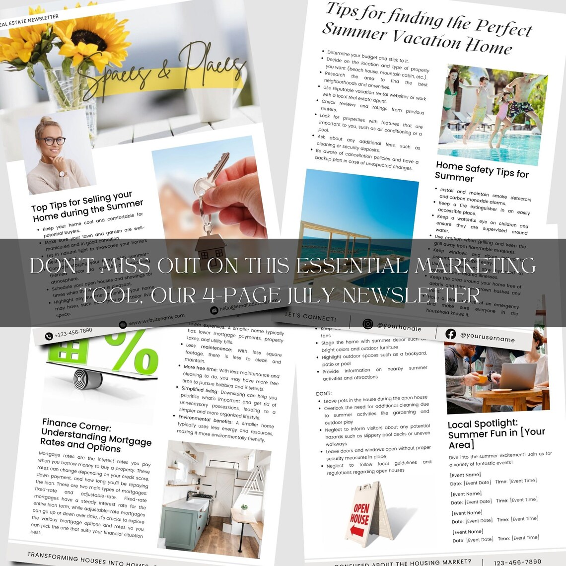 Real Estate July 2023 Newsletter |real Estate Template |real Estate ...